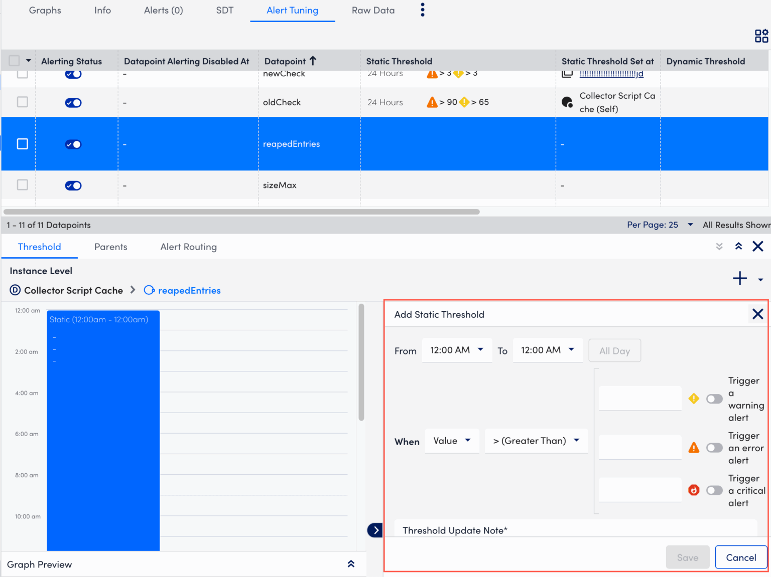 Static Thresholds for Datapoints | LogicMonitor
