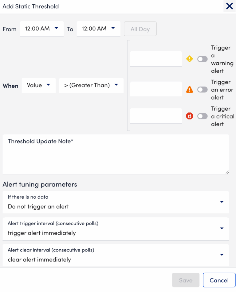 Static Thresholds for Datapoints | LogicMonitor
