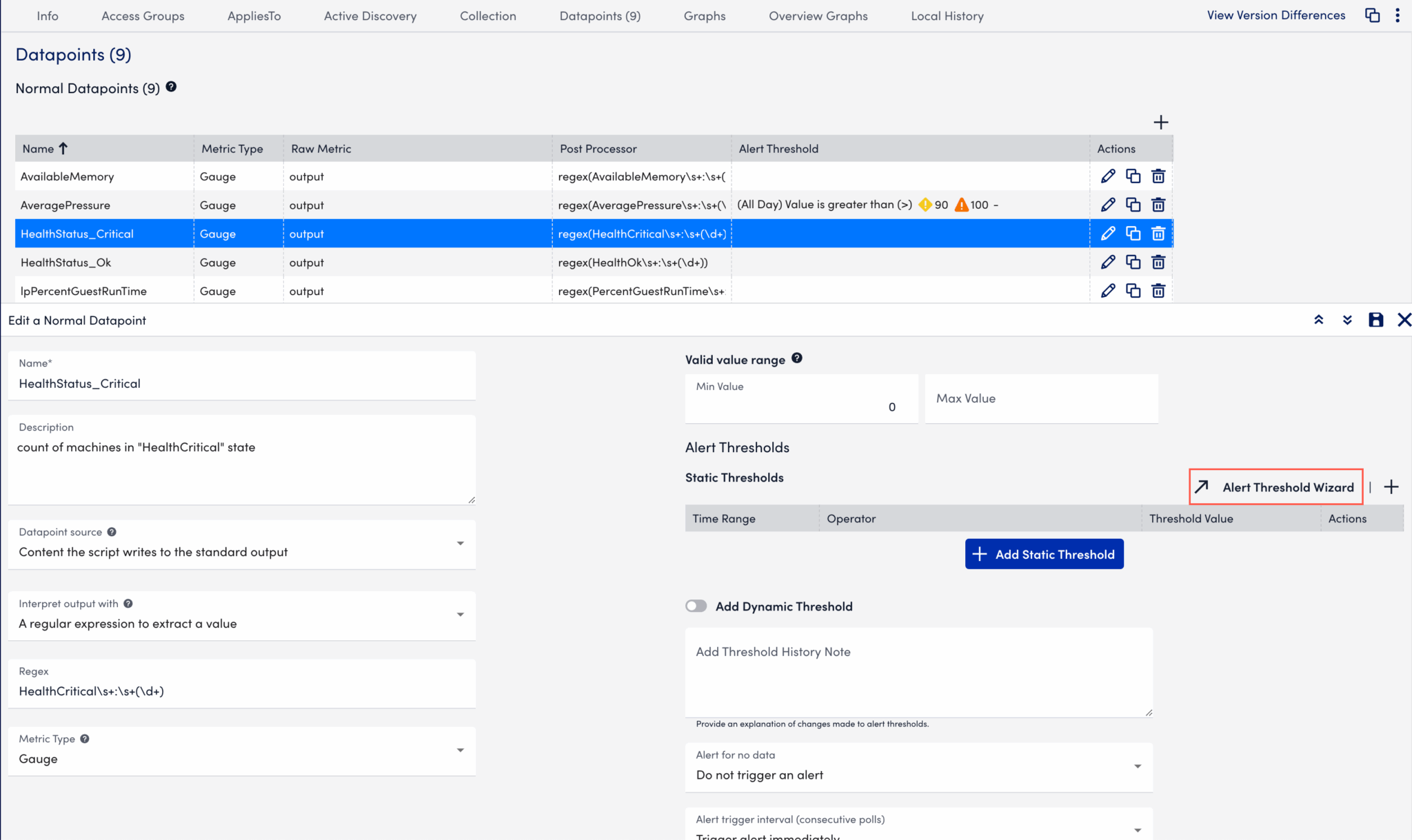 Static Thresholds for Datapoints | LogicMonitor