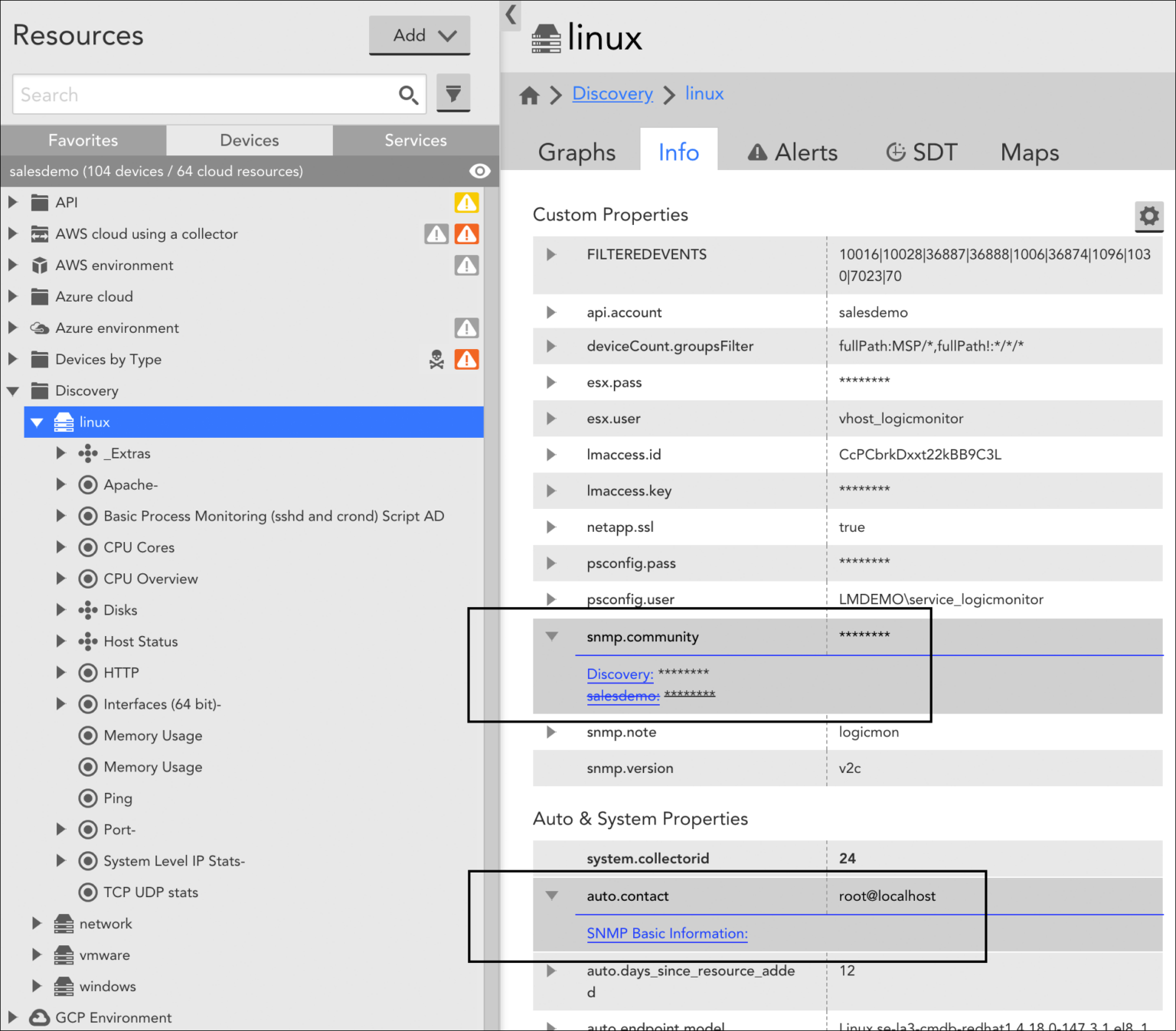 Resource and Instance Properties | LogicMonitor