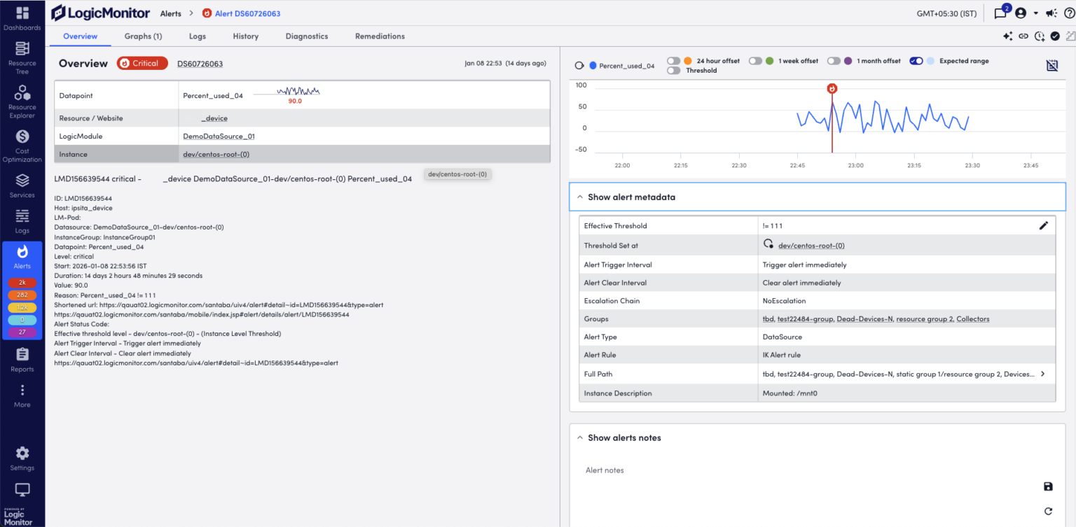 Managing Alerts from the Alerts Page | LogicMonitor