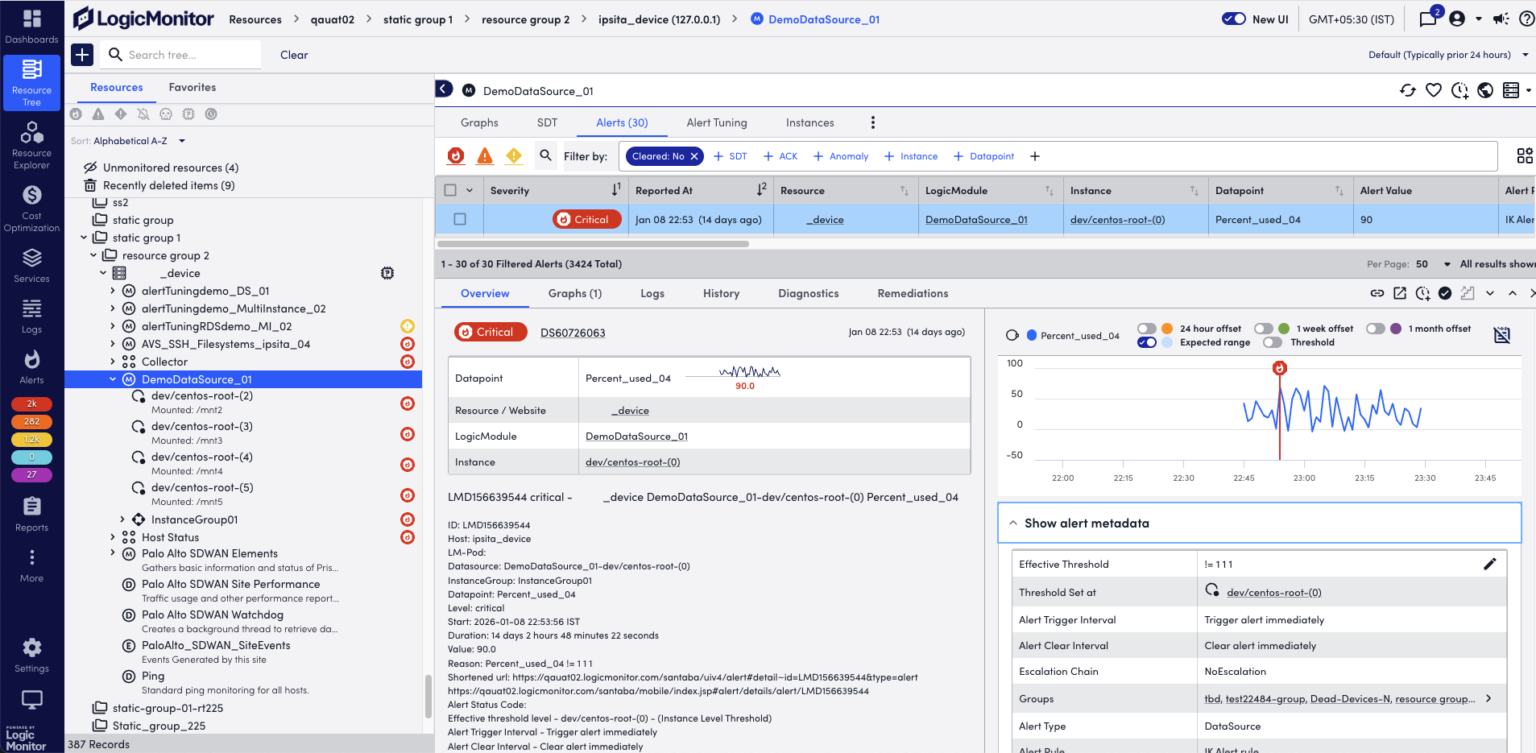 Managing Alerts from the Alerts Page | LogicMonitor