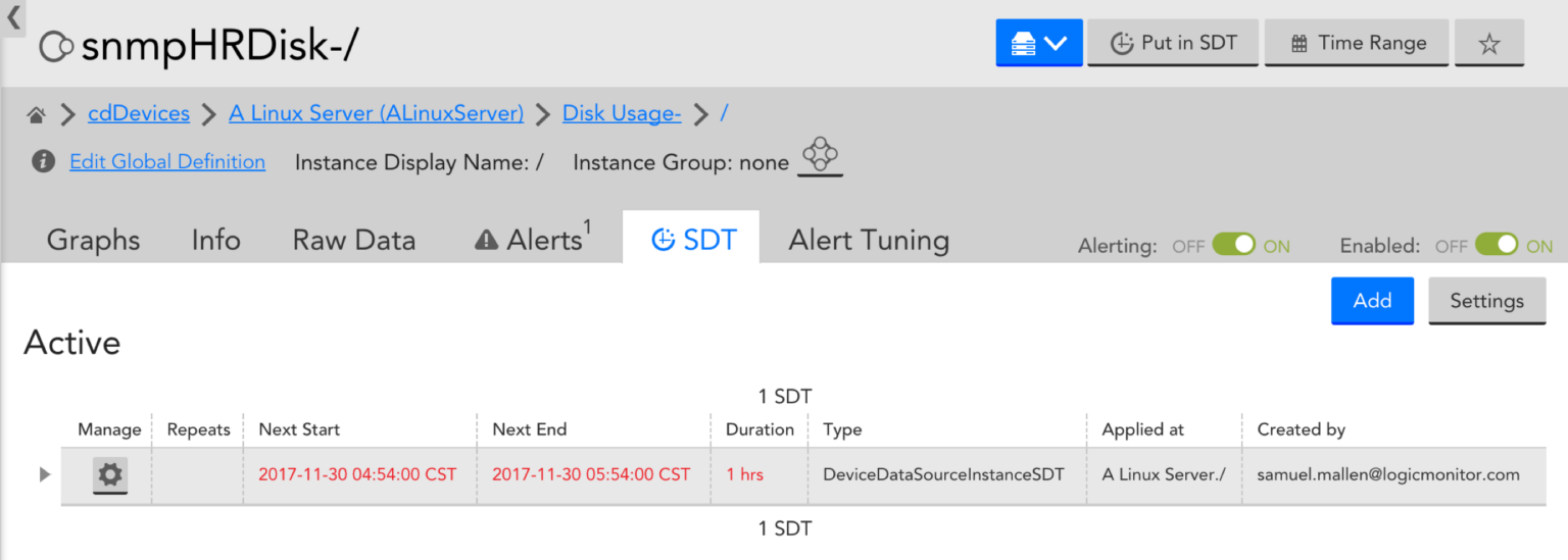 SDT Tab | LogicMonitor