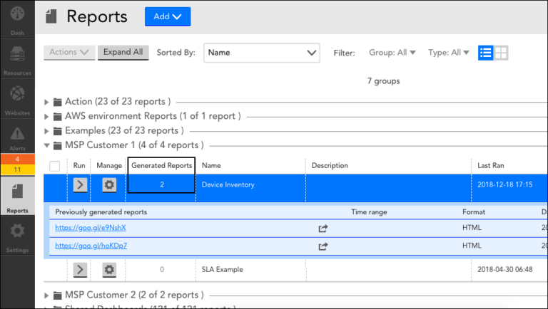 Creating & Managing Reports | LogicMonitor