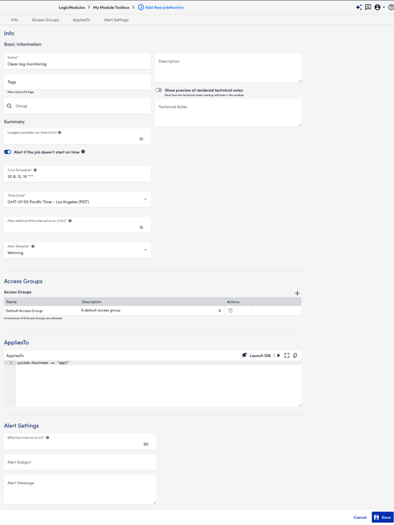 Examples of JobMonitor Monitoring | LogicMonitor