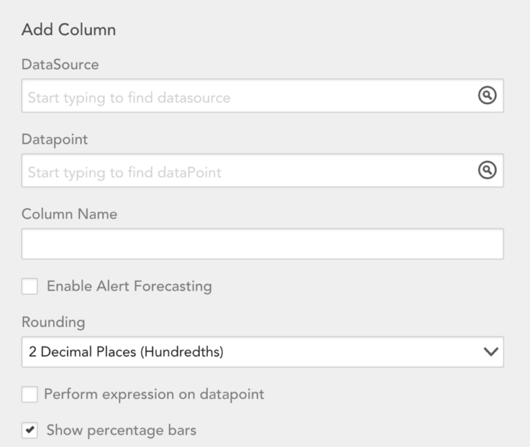 Table Widget | LogicMonitor