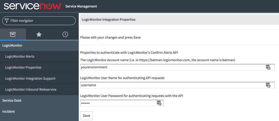 ServiceNow Integration - LogicMonitor