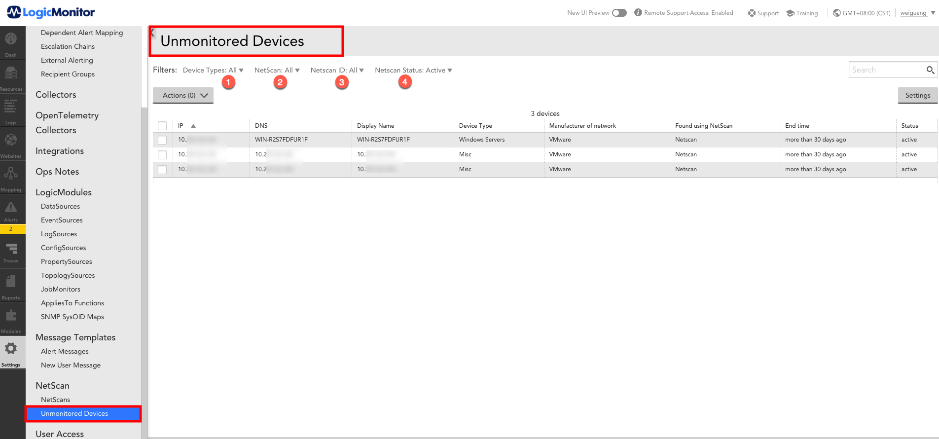 監視されていないデバイス | LogicMonitor