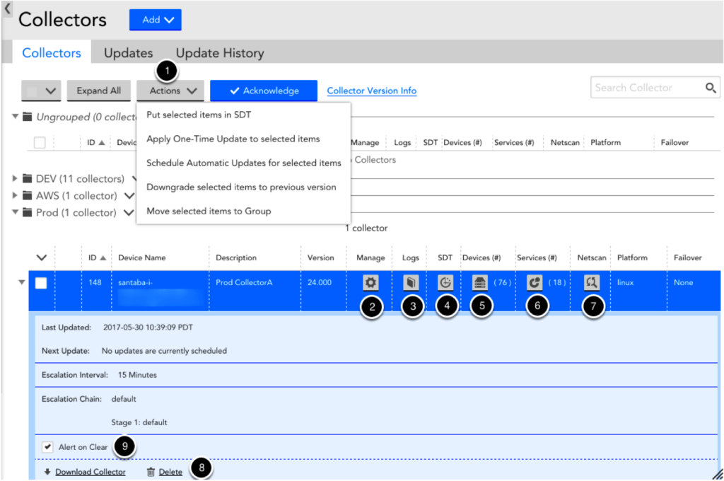 Managing Collectors | LogicMonitor