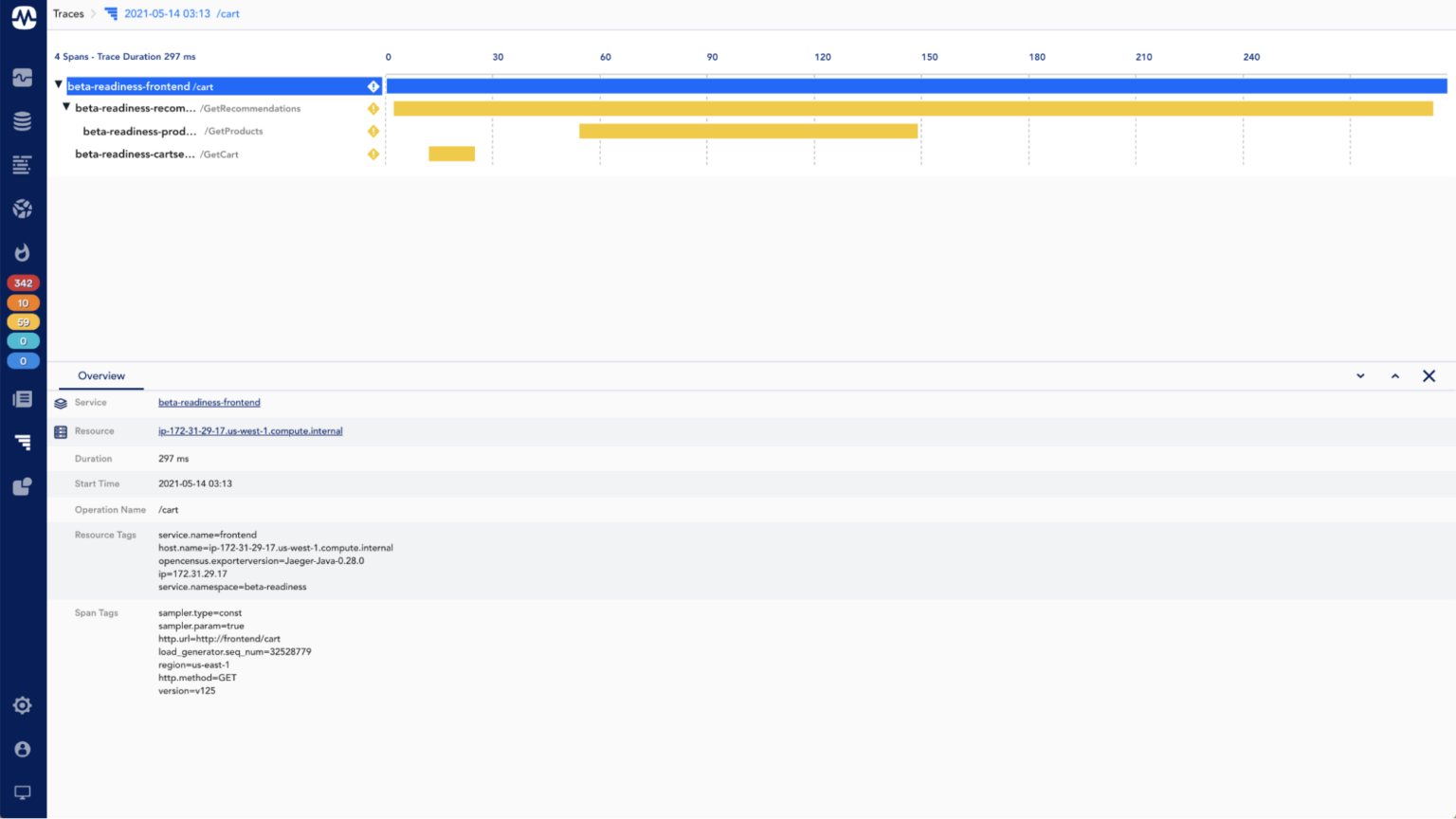 Traces Page Overview | LogicMonitor