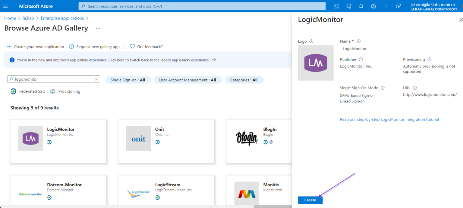 Configuring the Azure Active Directory SSO Integration | LogicMonitor