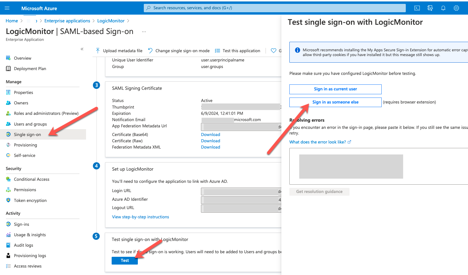 Configuring the Azure Active Directory SSO Integration | LogicMonitor