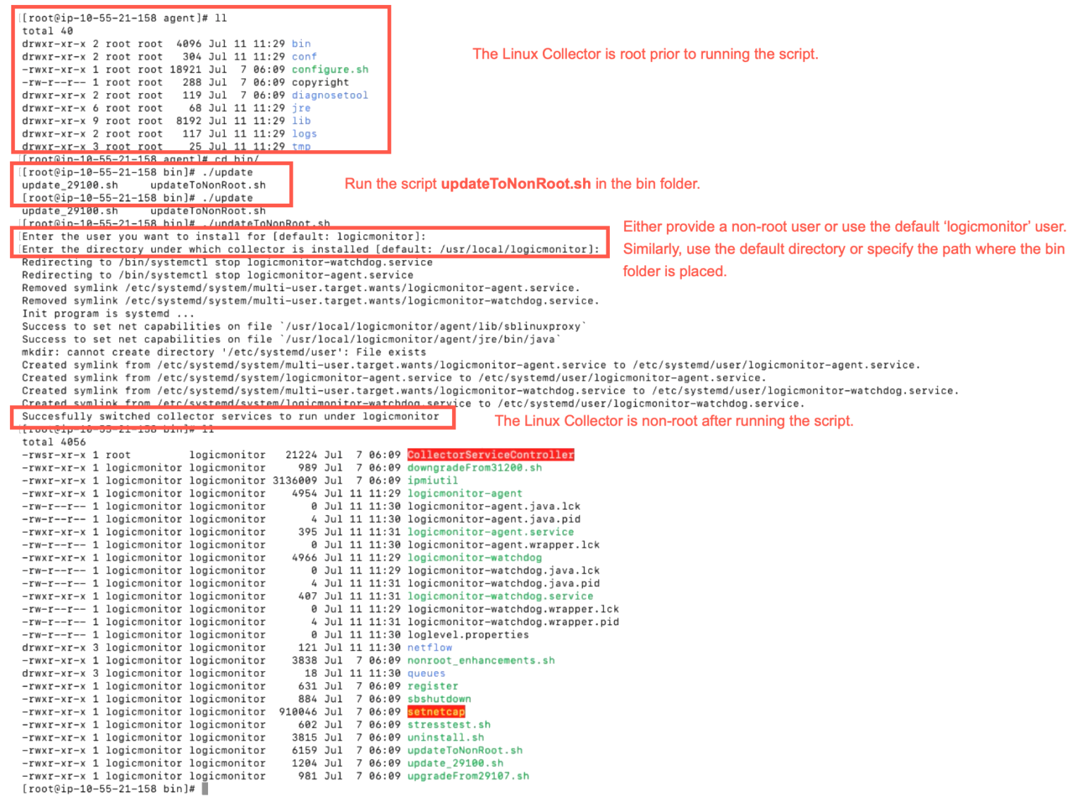 Migrating Collector From Root To Non Root User Logicmonitor