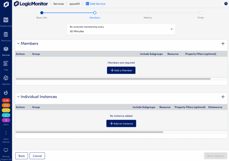 Adding a Service | LogicMonitor