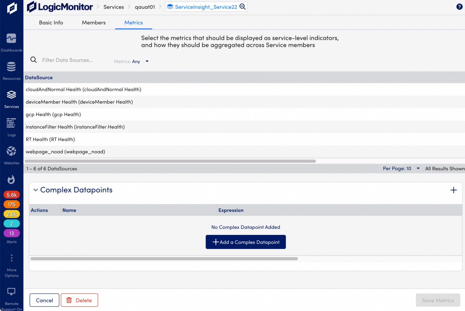 Managing a Service | LogicMonitor