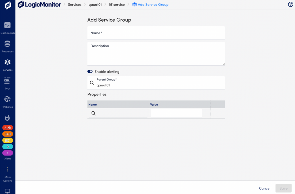 Adding a Service Group - LogicMonitor