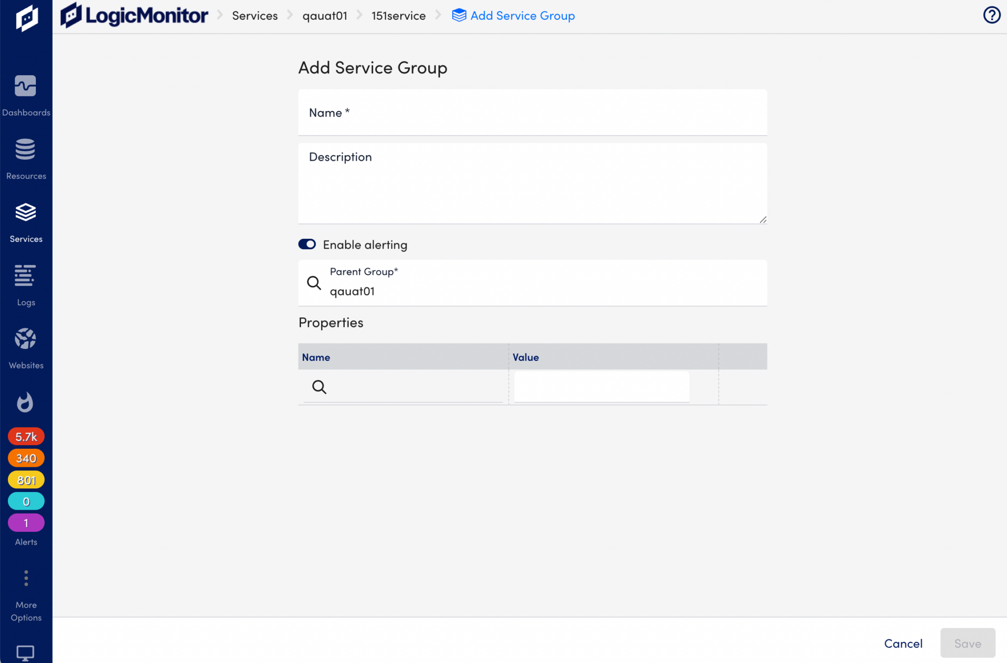 Adding a Service Group - LogicMonitor