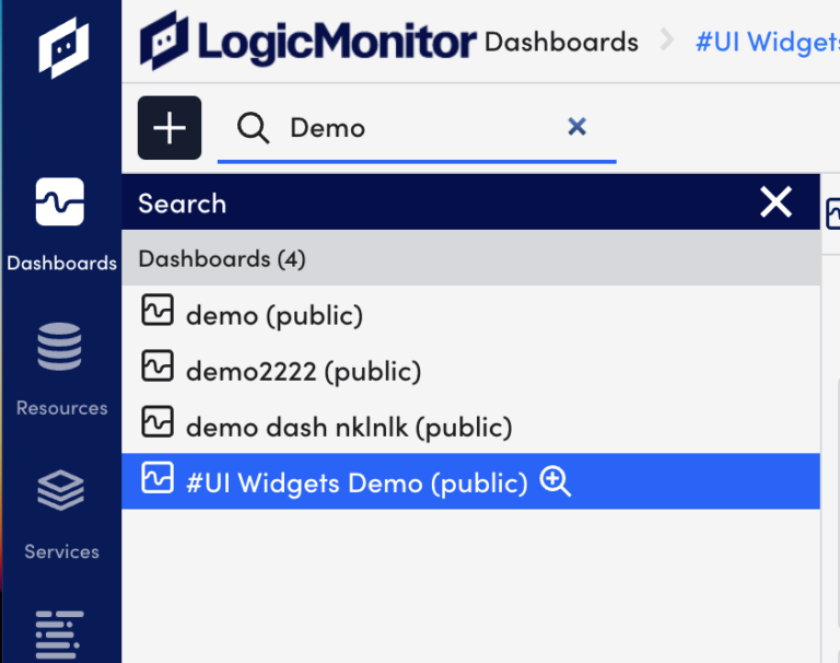 Finding Dashboards and Dashboard Groups | LogicMonitor