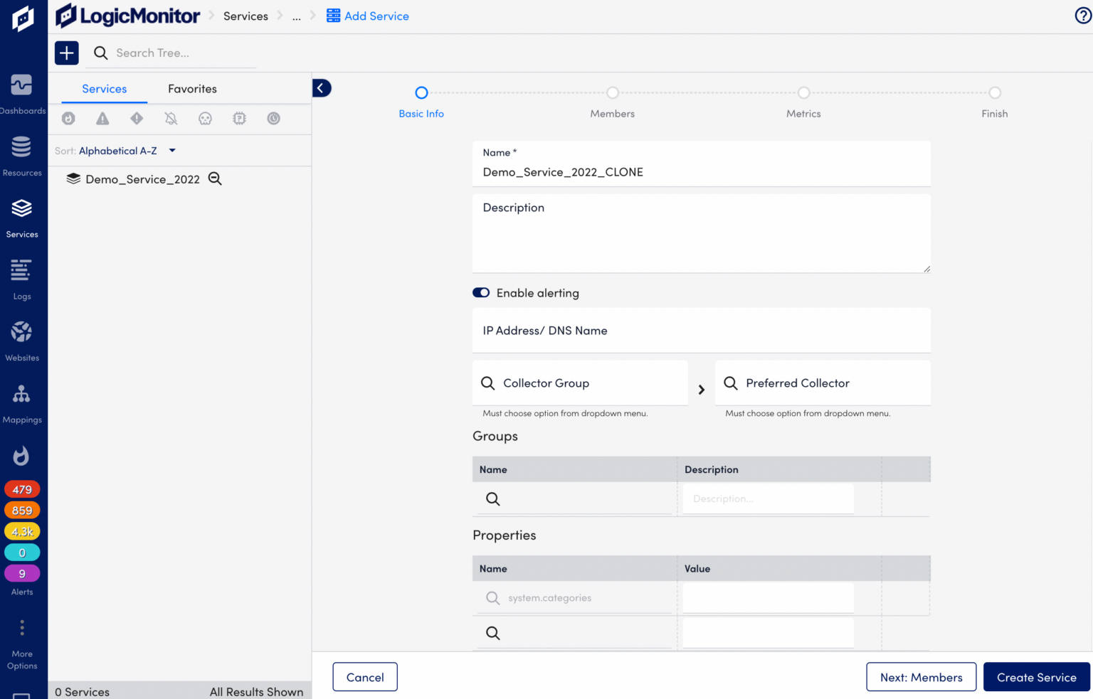 Cloning a Service | LogicMonitor