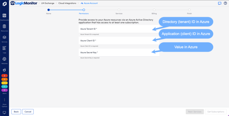Adding Microsoft Azure Cloud Monitoring | LogicMonitor