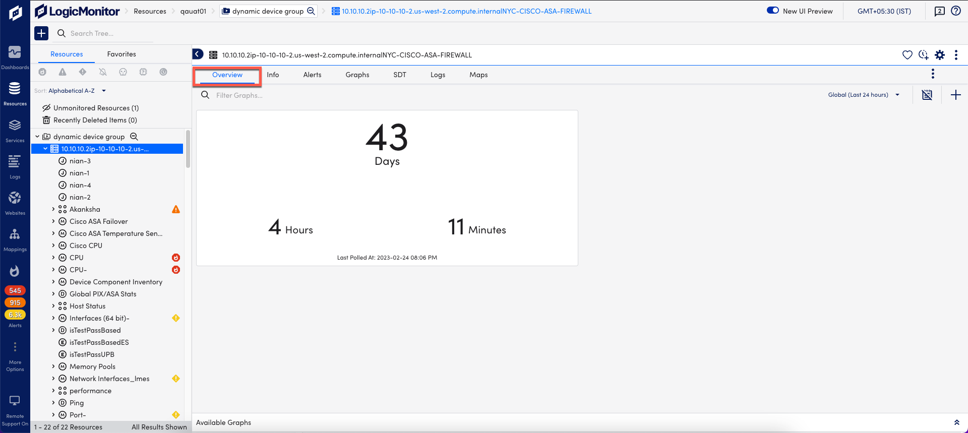 Overview Tab | LogicMonitor