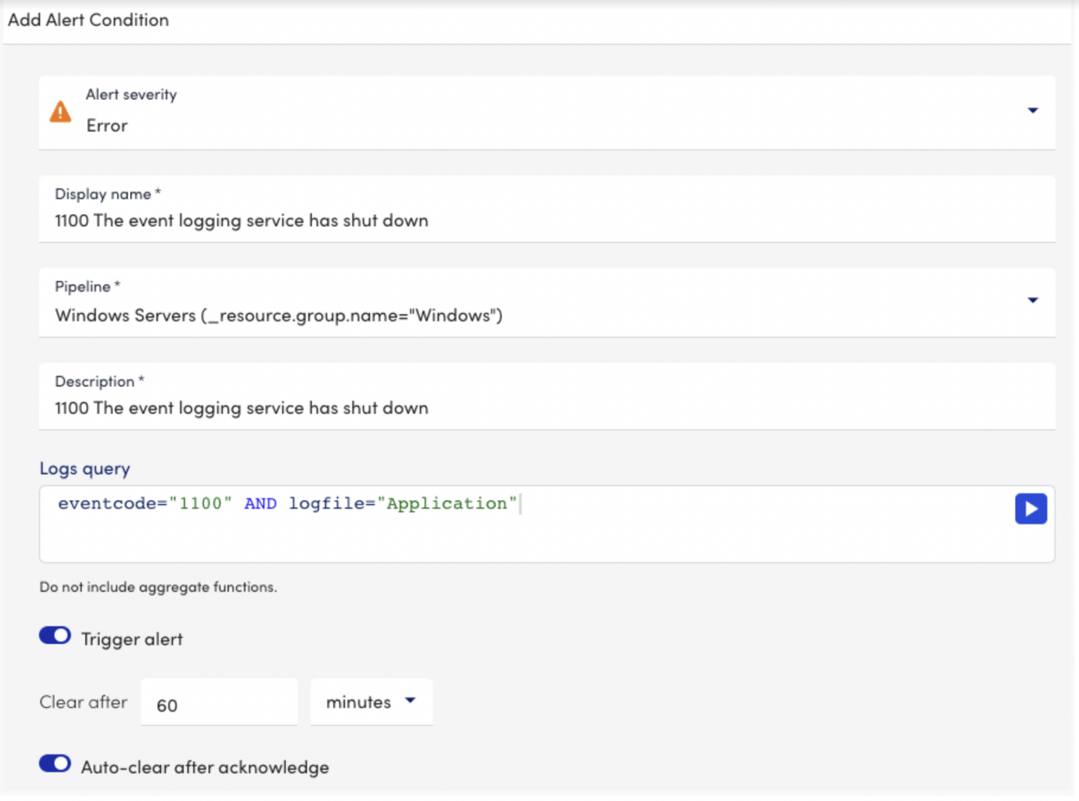 Log Alert Conditions | LogicMonitor