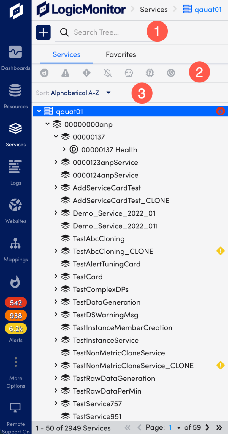 Navigating the Service Insights Page | LogicMonitor