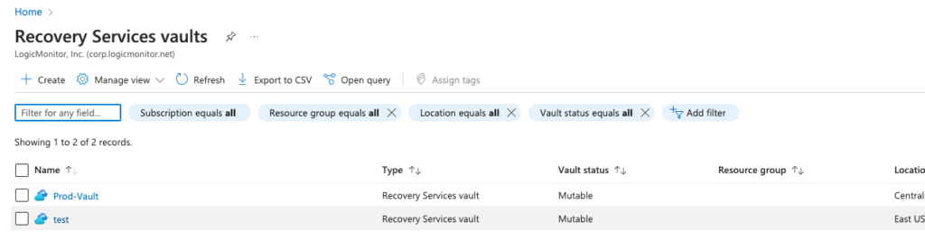 Monitoring Azure Backup and Recovery Protected Items | LogicMonitor