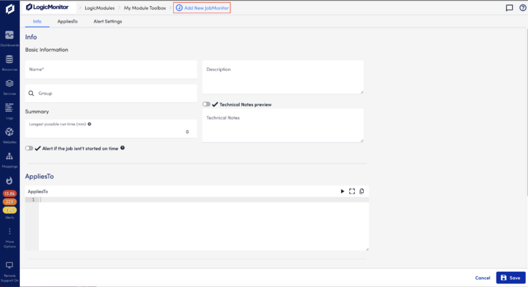 JobMonitor Configuration | LogicMonitor