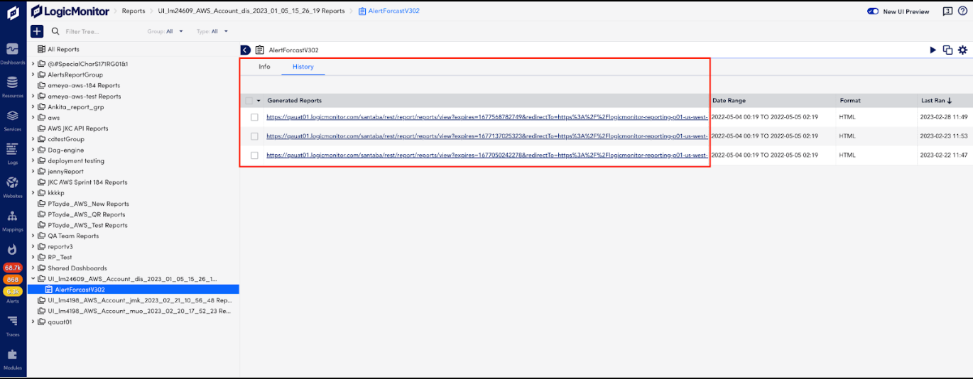 Accessing And Sharing Generated Reports Logicmonitor