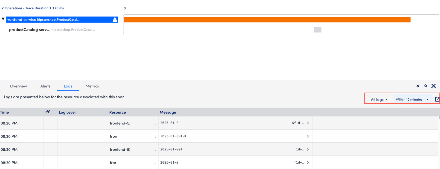 Viewing Traces Data | LogicMonitor