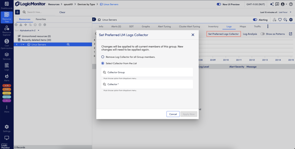 Logsource Configuration Logicmonitor