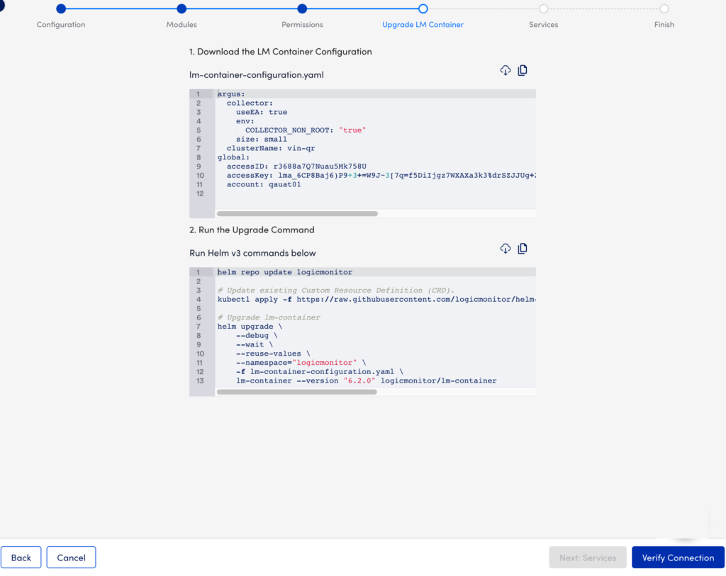 Upgrading Lm Container Charts Logicmonitor