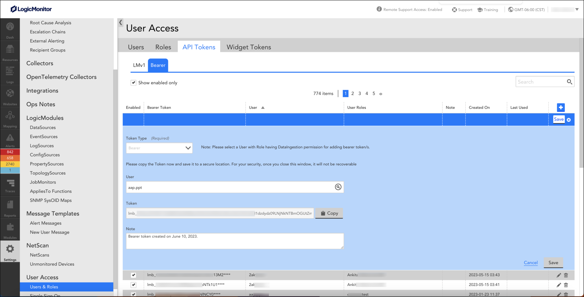 Bearer Token Logicmonitor 