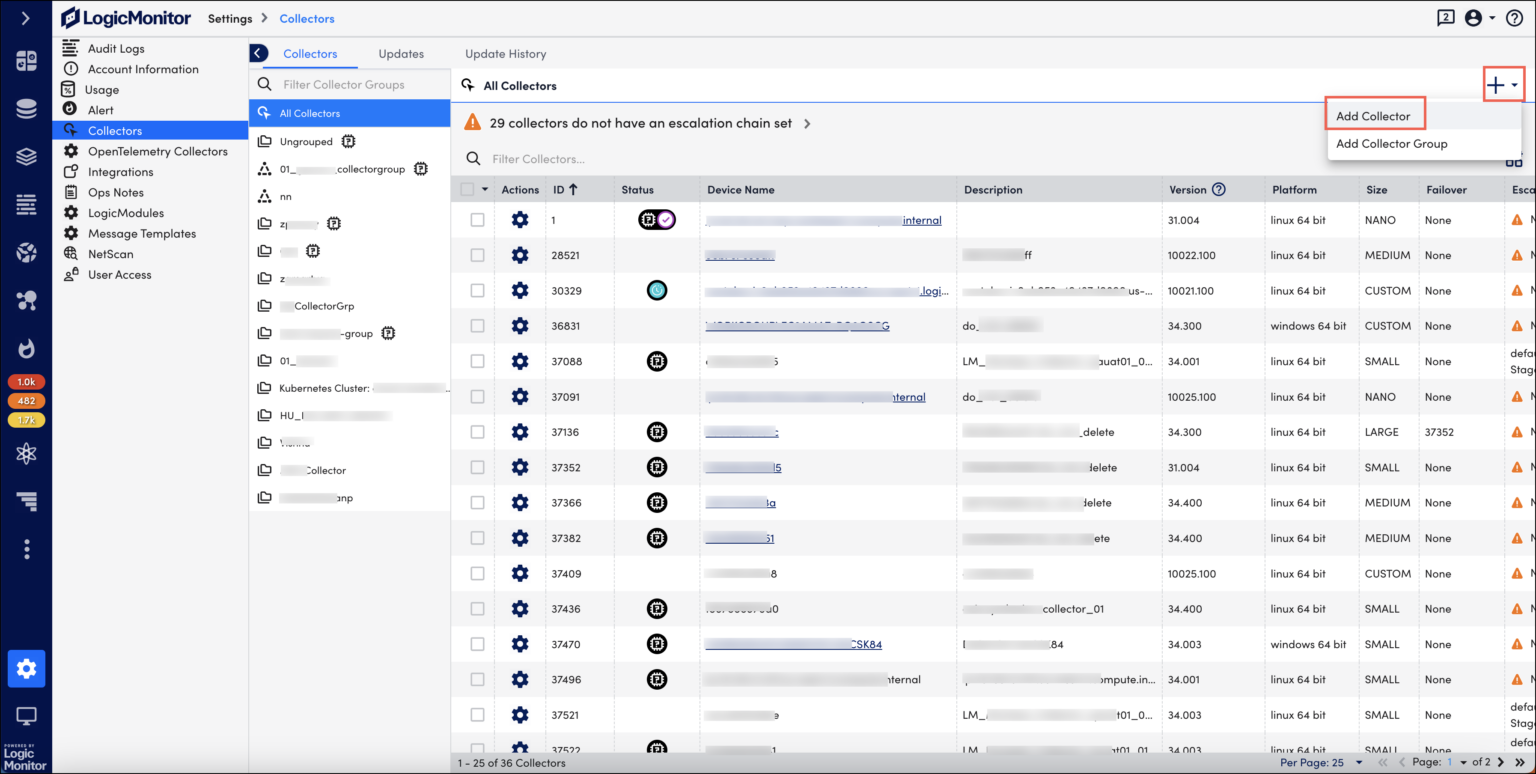 Adding Collector | LogicMonitor