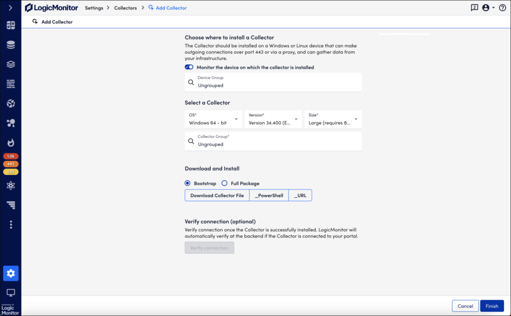 Adding Collector | LogicMonitor