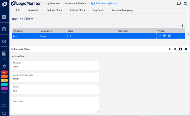 Logsource Configuration Logicmonitor