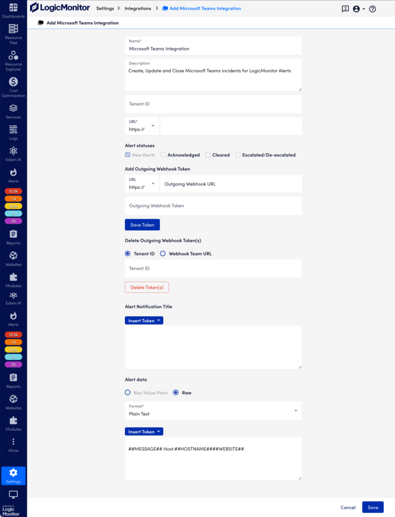 Microsoft Teams Integration Setup | LogicMonitor