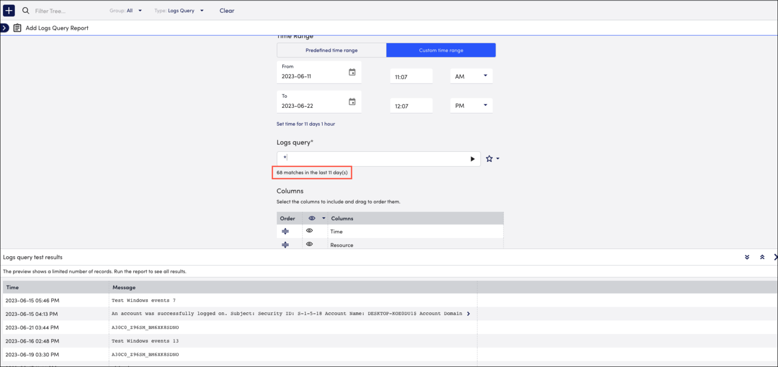 Log Query Report | LogicMonitor