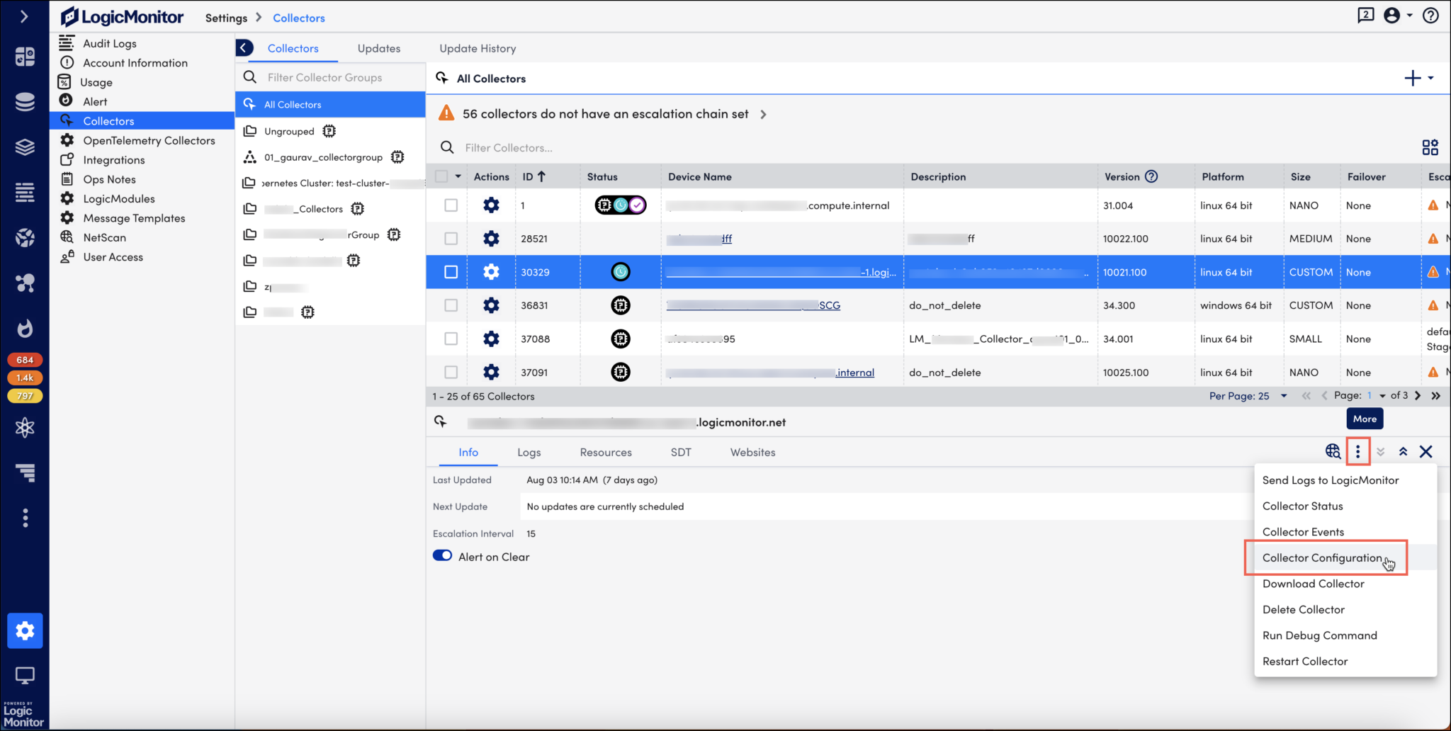 Managing Collector Configuration | LogicMonitor