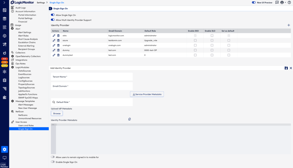 Enable Single Sign-on | LogicMonitor
