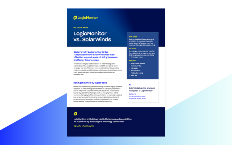 LogicMonitor vs SolarWinds | LogicMonitor