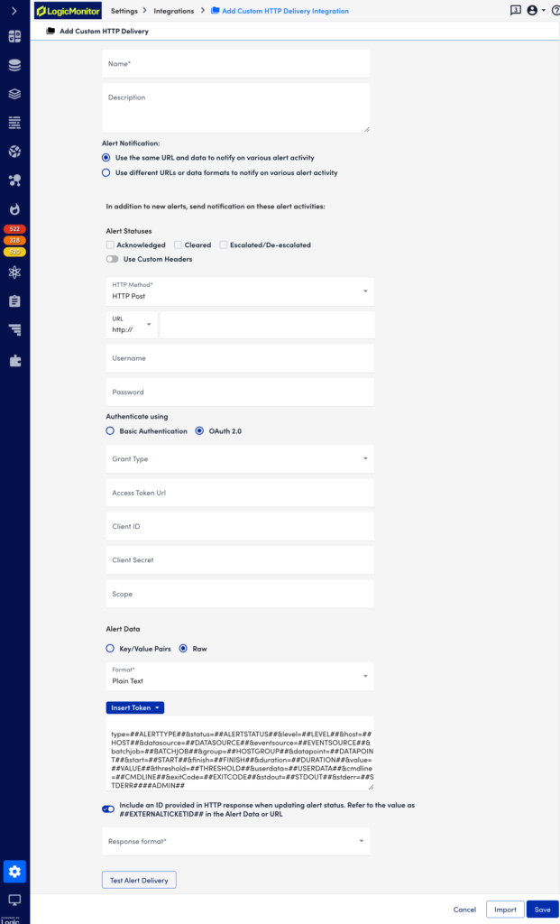 Custom HTTP Delivery | LogicMonitor