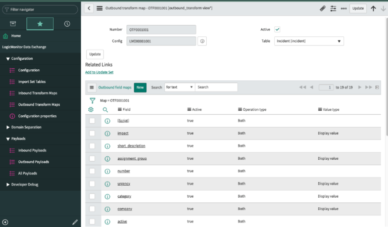 Outbound Transform Maps and Field Maps | LogicMonitor