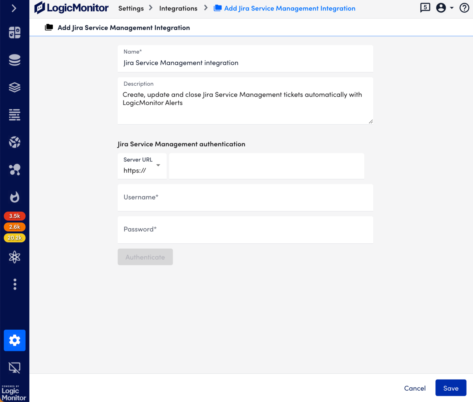 Jira Service Management Integration Setup | LogicMonitor
