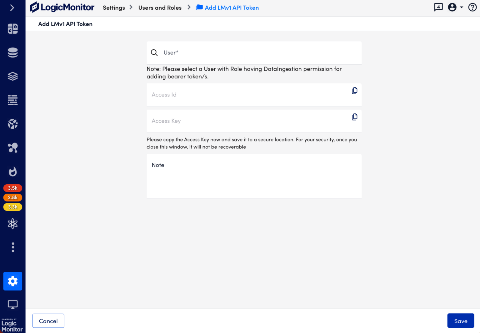 Adding an API Token | LogicMonitor