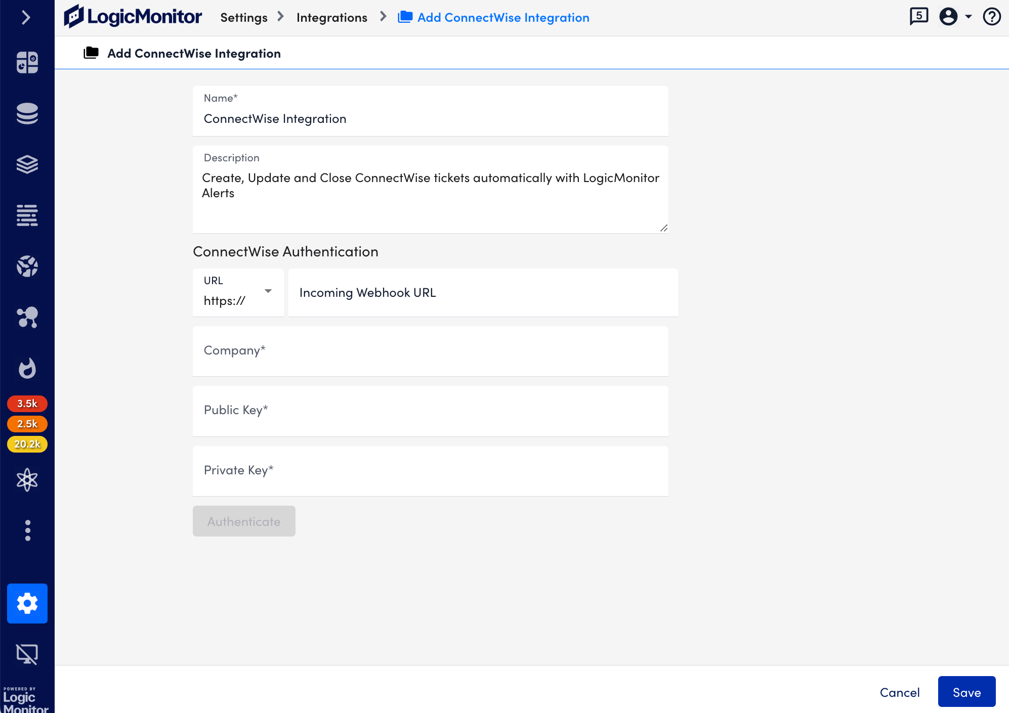 ConnectWise Integration | LogicMonitor