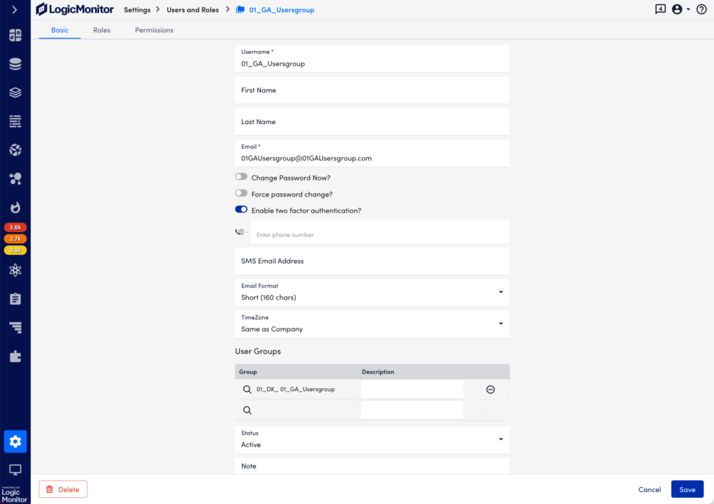 Managing a User | LogicMonitor