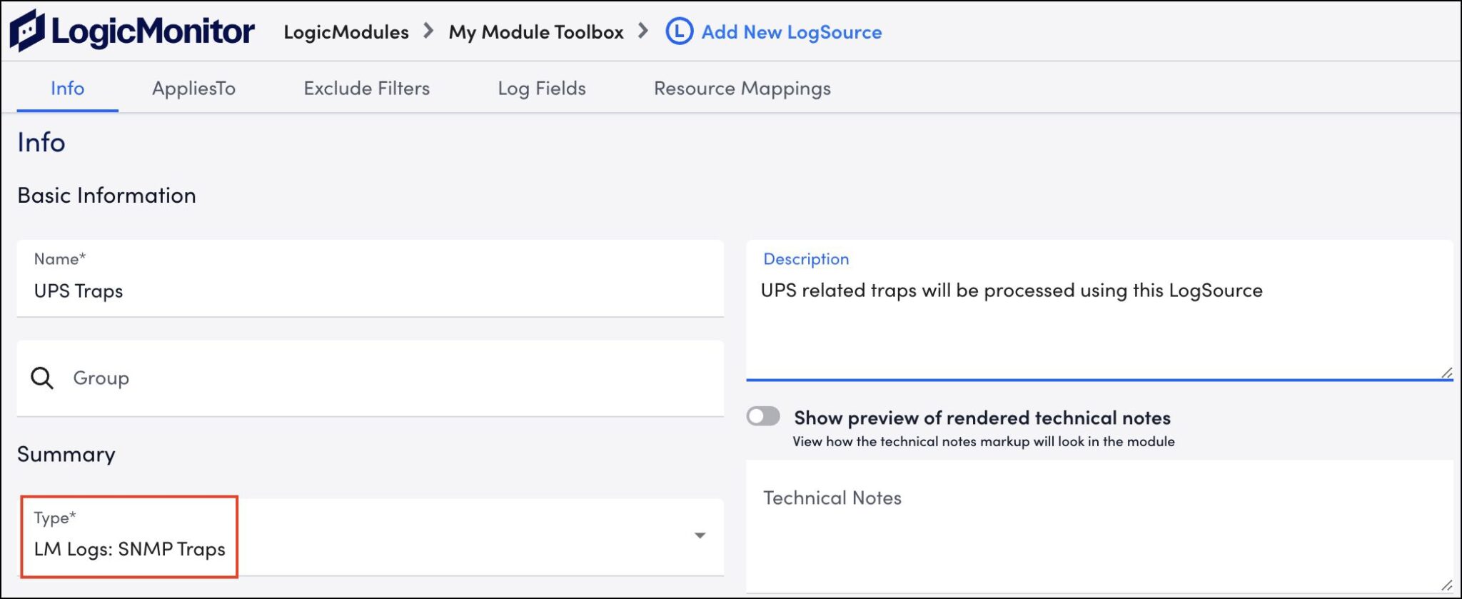 SNMP Traps LogSource Configuration | LogicMonitor