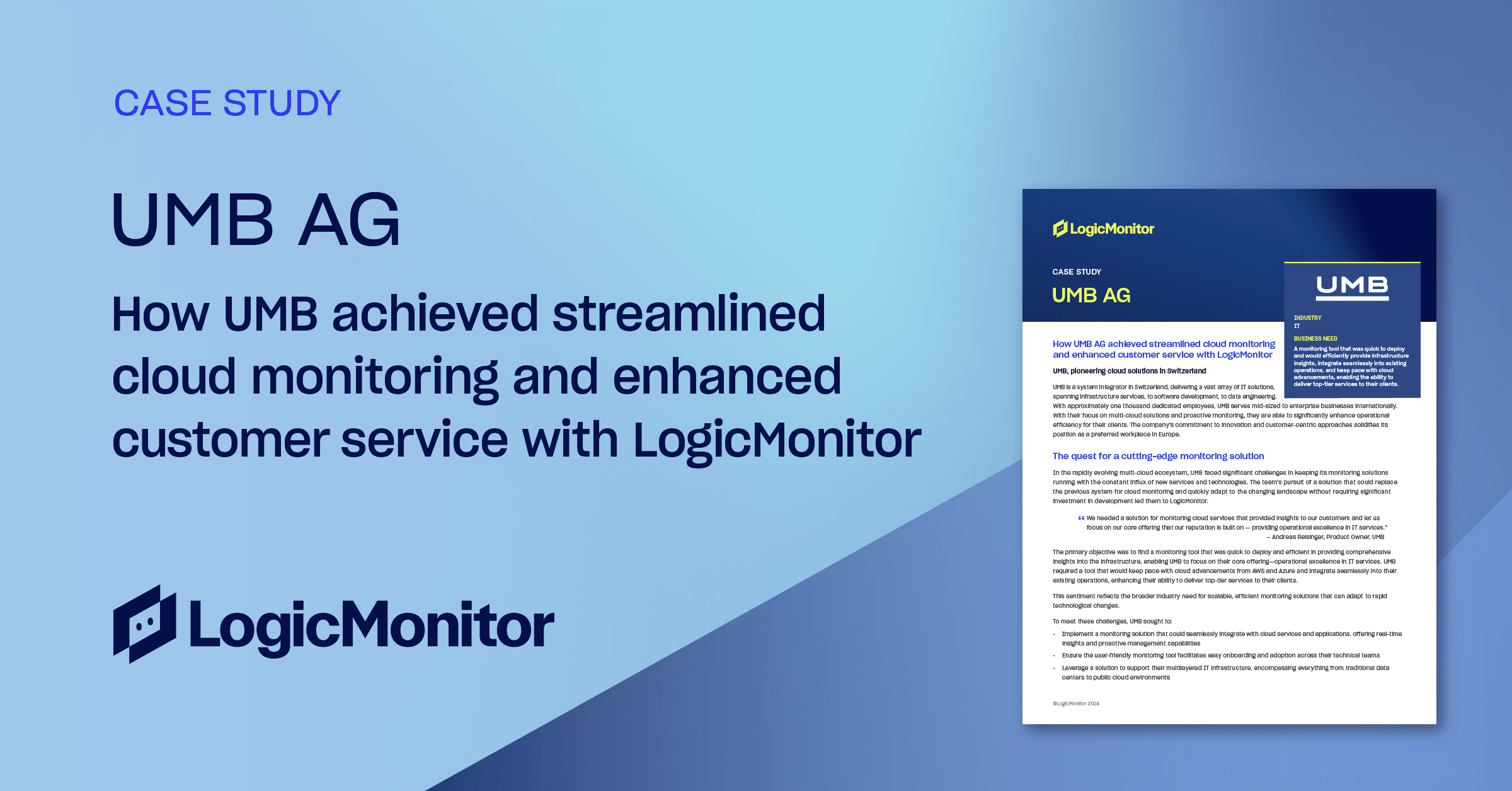 How UMB AG achieved streamlined cloud monitoring and enhanced customer service with LogicMonitor ...